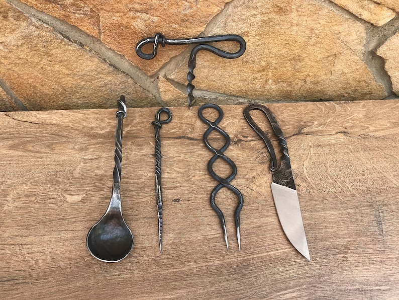 Viking Steel Cutlery Set Rustic Cutlery Reenactment SCA - Etsy
