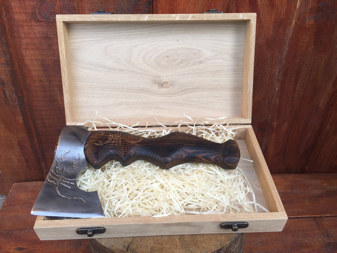 Axe in Engraved Wooden Box Personalized Gift Gift for Men | Etsy