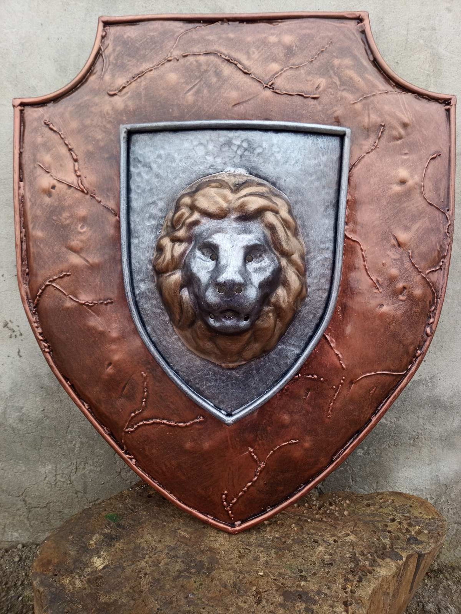 Wall Sconce Lion Shield Viking Shield Man Cave Sconce - Etsy