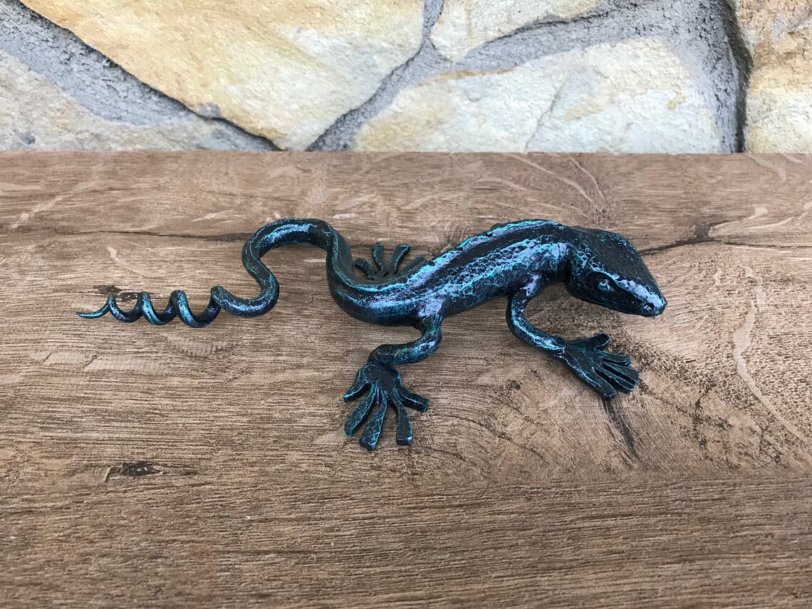 Corkscrew Lizard Bottle Opener Iron Gift for Him Wine - Etsy