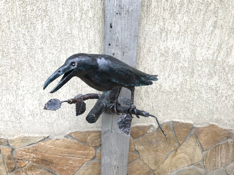 Crow, Iron Crow, Metal Sculpture, Metal Figurine, Art Object, Hand ...