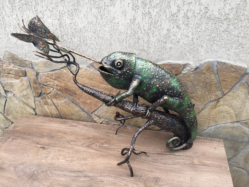 Chameleon Sculpture Chameleon Art Chameleon Charm Chameleon - Etsy