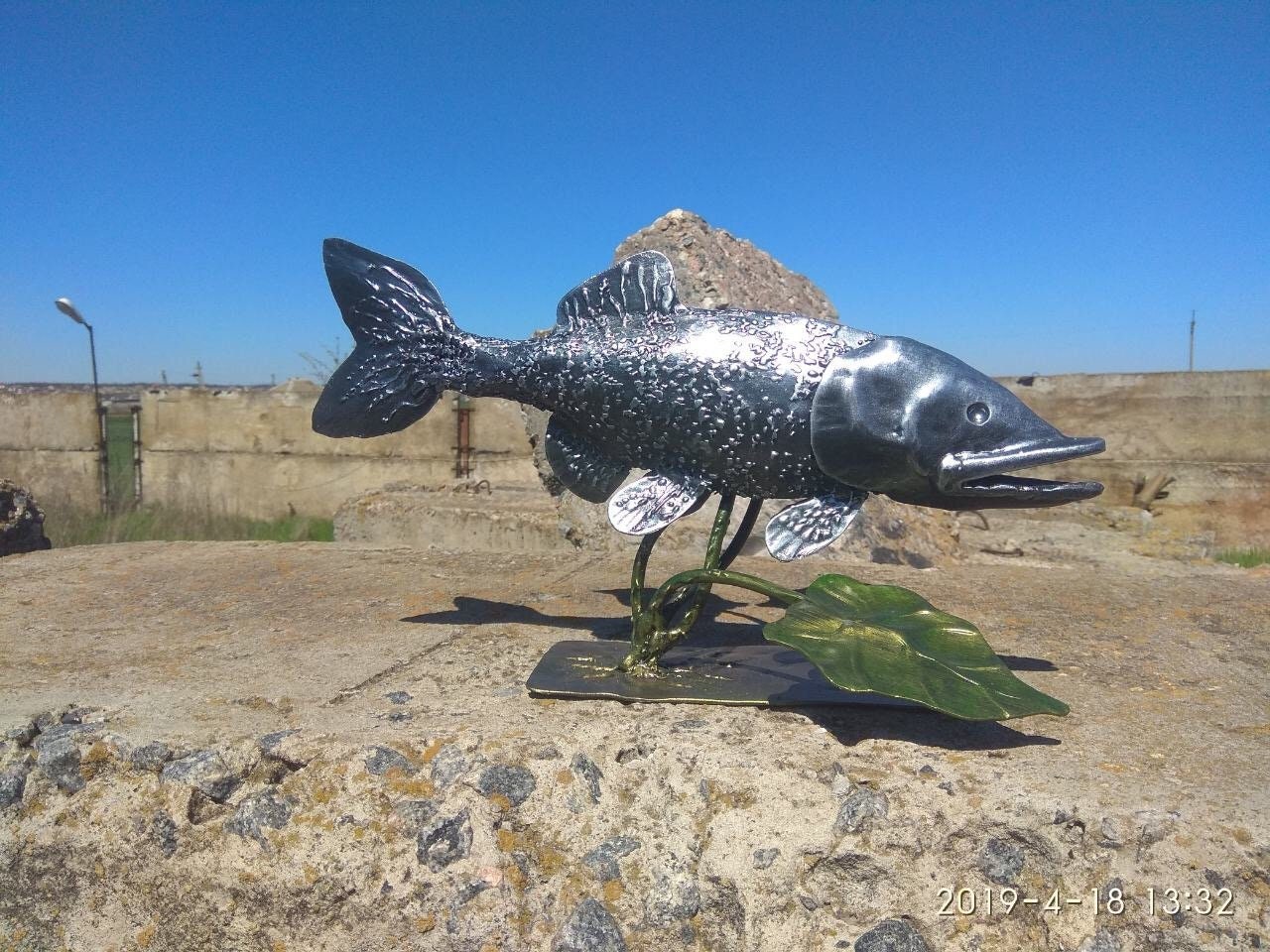 Pike river nautical decor seaweed metal pike fishing | Etsy
