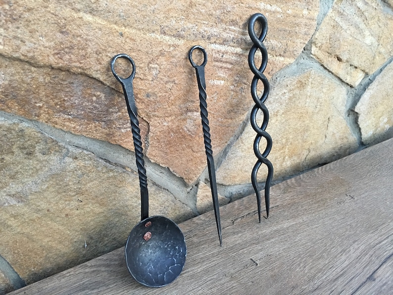 Medieval Flatware Viking Kitchen Spoon Skewer Fork Dad | Etsy