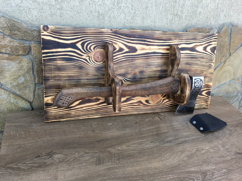 Axe Holder Wooden Gift Axe Stand Axe Display Axe Hook | Etsy
