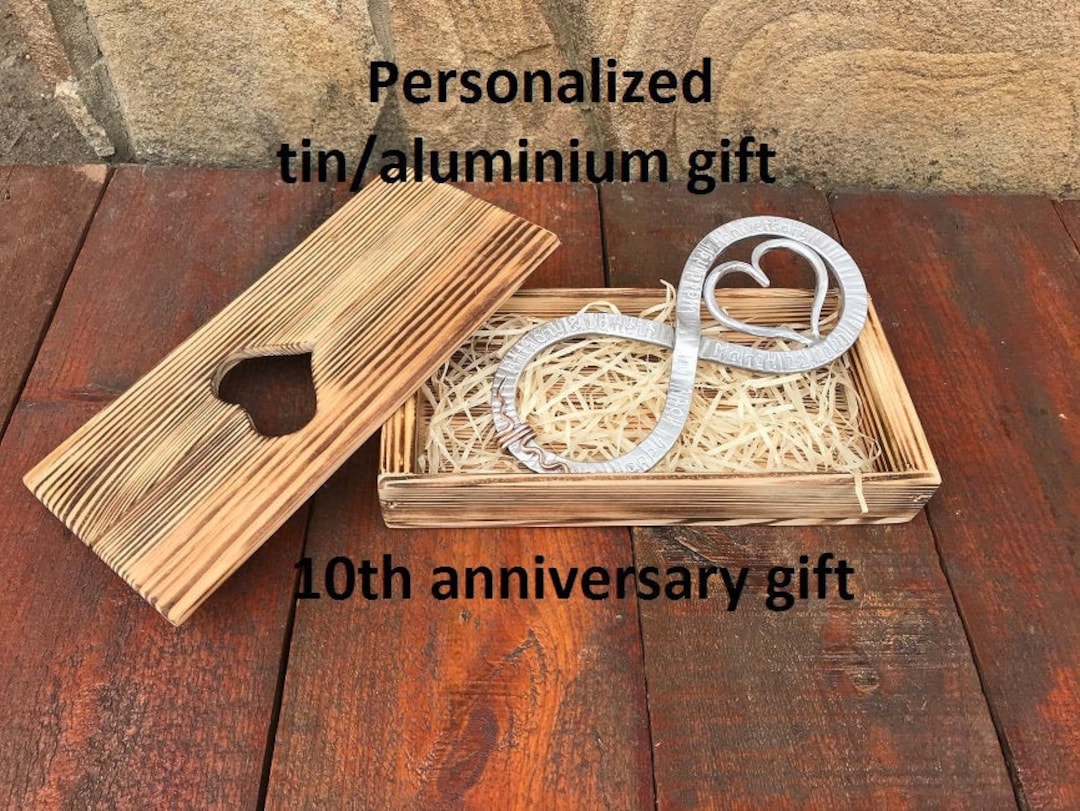 Tin Anniversary, Gift Box, Personalized Gift, 10th Anniversary, 10 Year ...