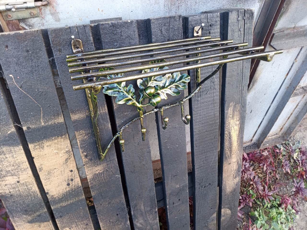 Wall rack rack hooks rack with hooks hanger entryway | Etsy