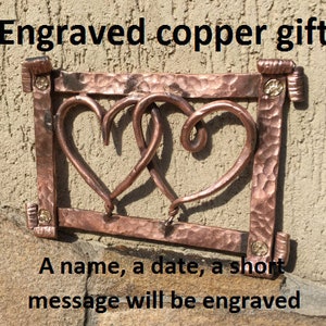 Copper Hearts, Copper Frame, Copper Gift, Gift Box, Copper Gift for Her ...