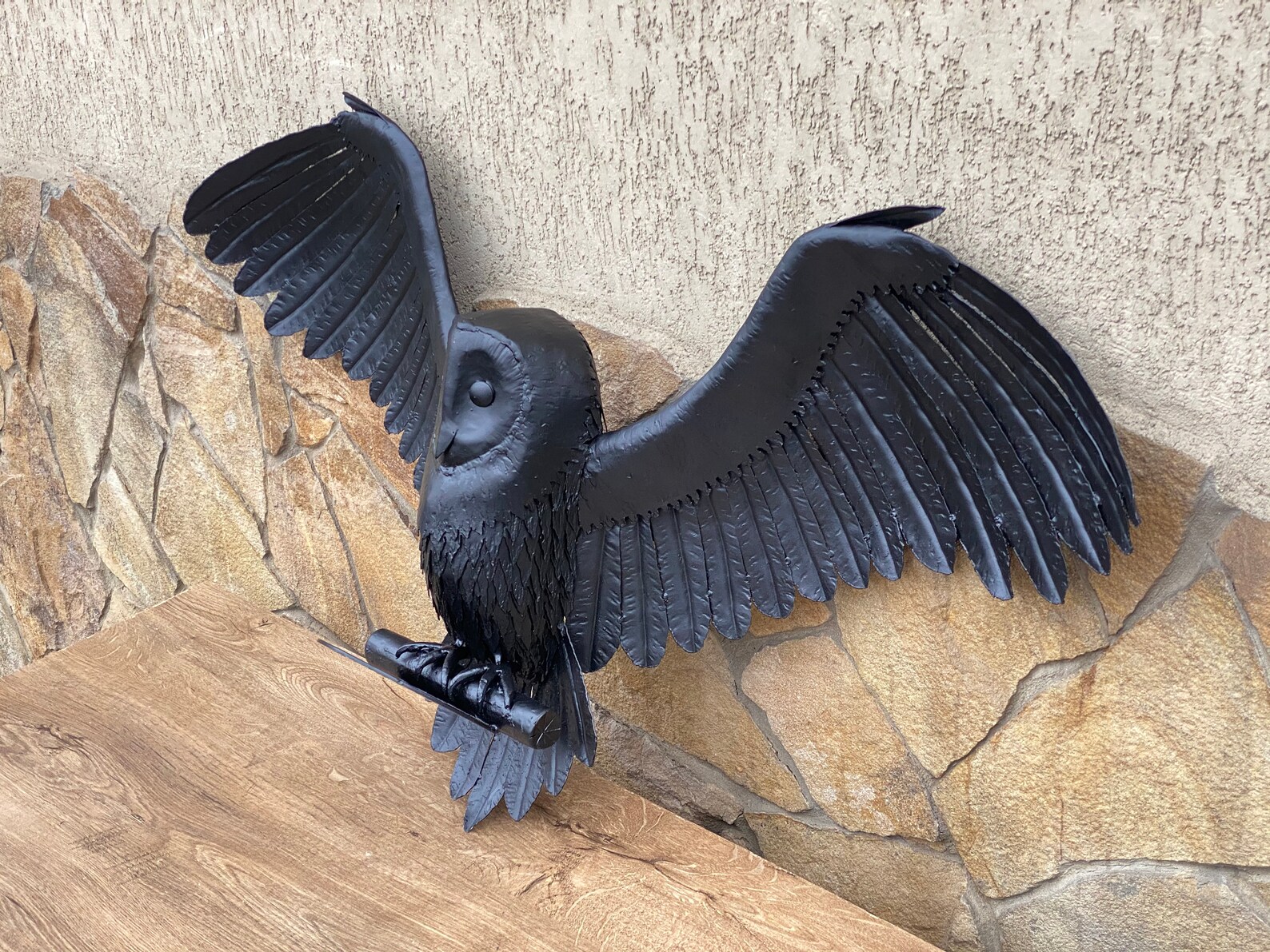 Hand Forged Owl Owl Garden Decor Iron Gift Bird Wild - Etsy