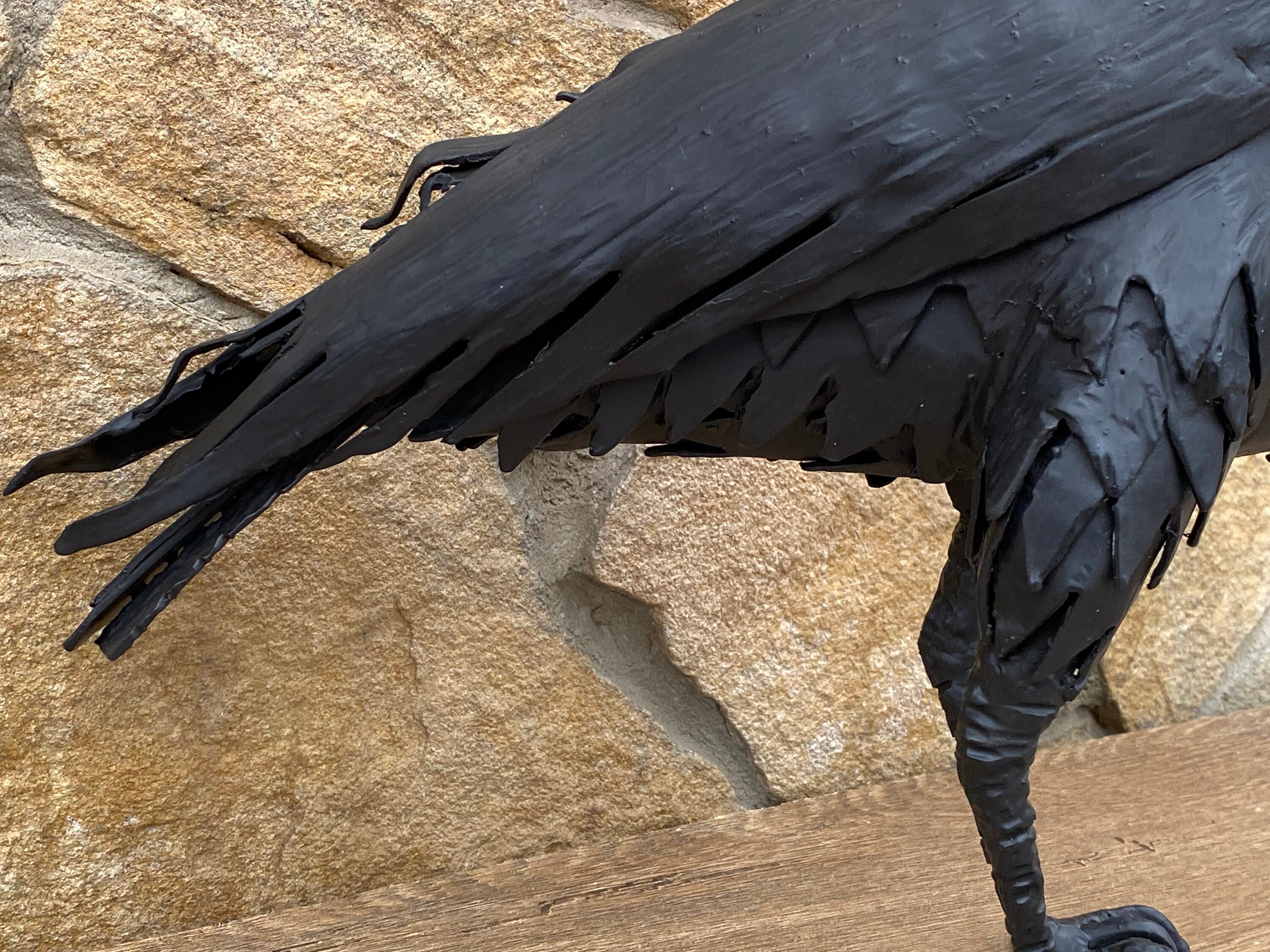 Crow garden sculpture bird iron gift crow figurine | Etsy