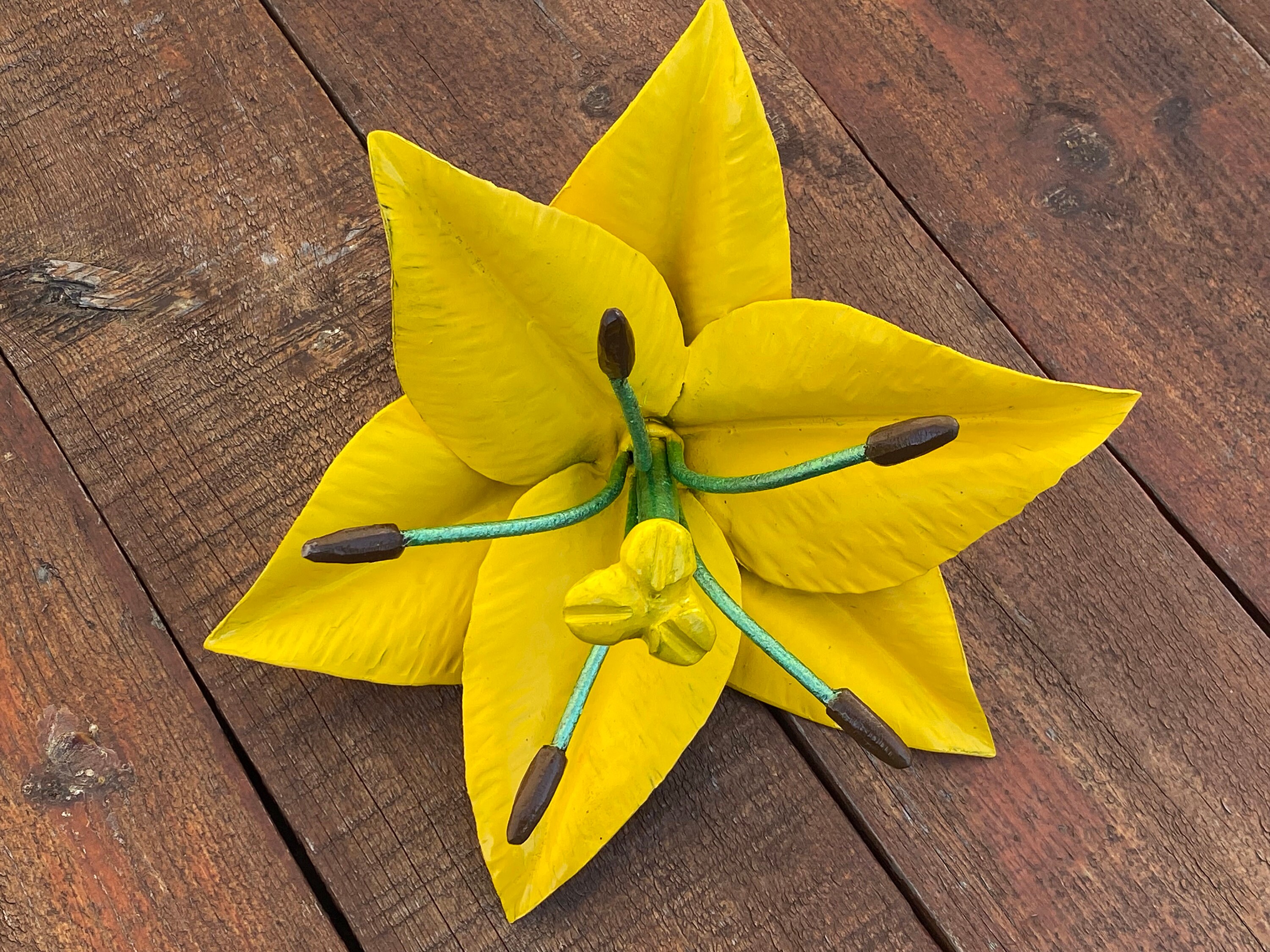 Lily Flower Head Bride Hand Forged Flower Christmas - Etsy