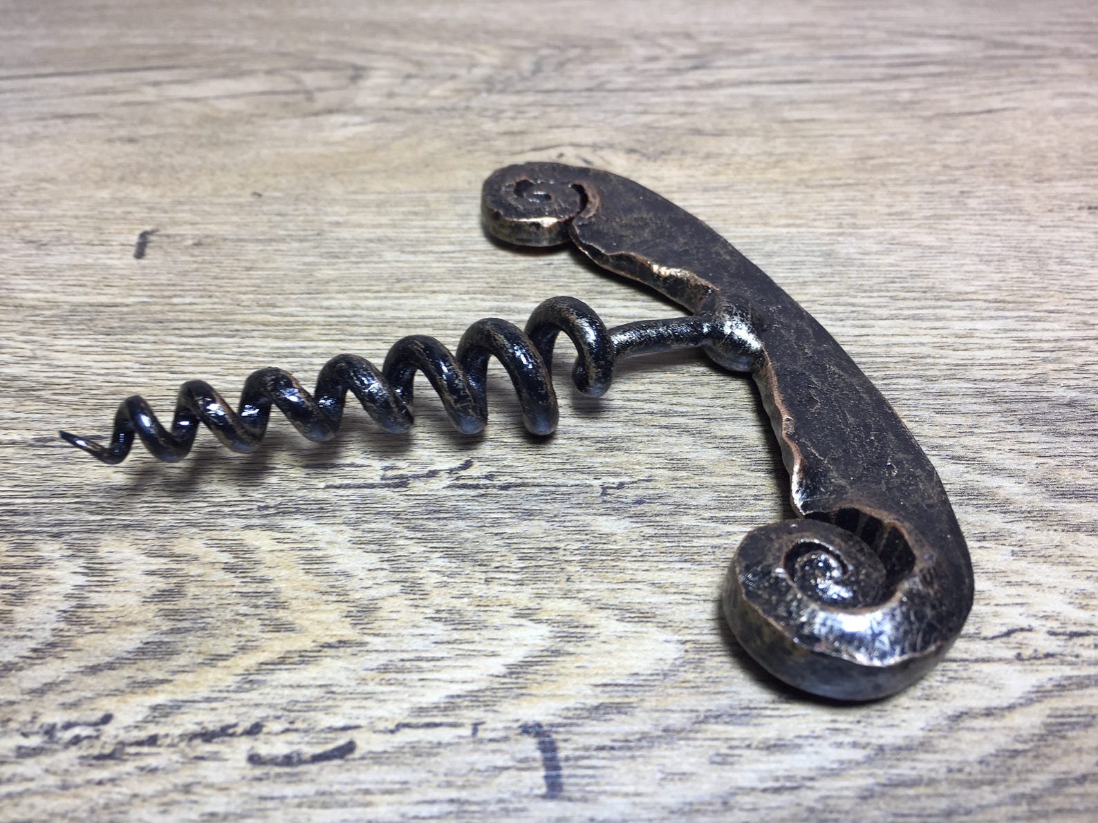 Corkscrew Bottle Opener Hand Forged Corkscrewwrought Iron - Etsy