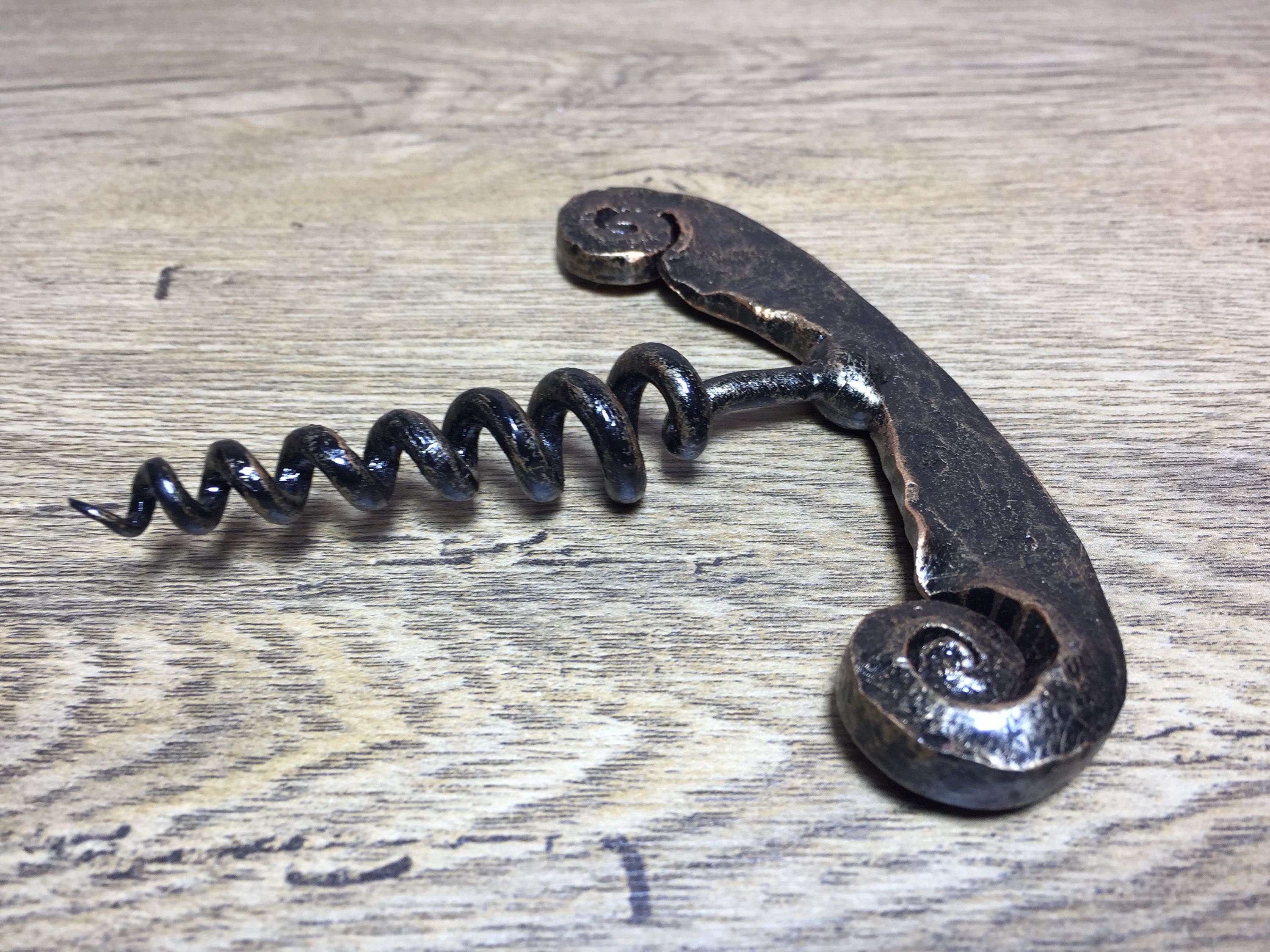 Corkscrew Bottle Opener Hand Forged Corkscrewwrought Iron | Etsy