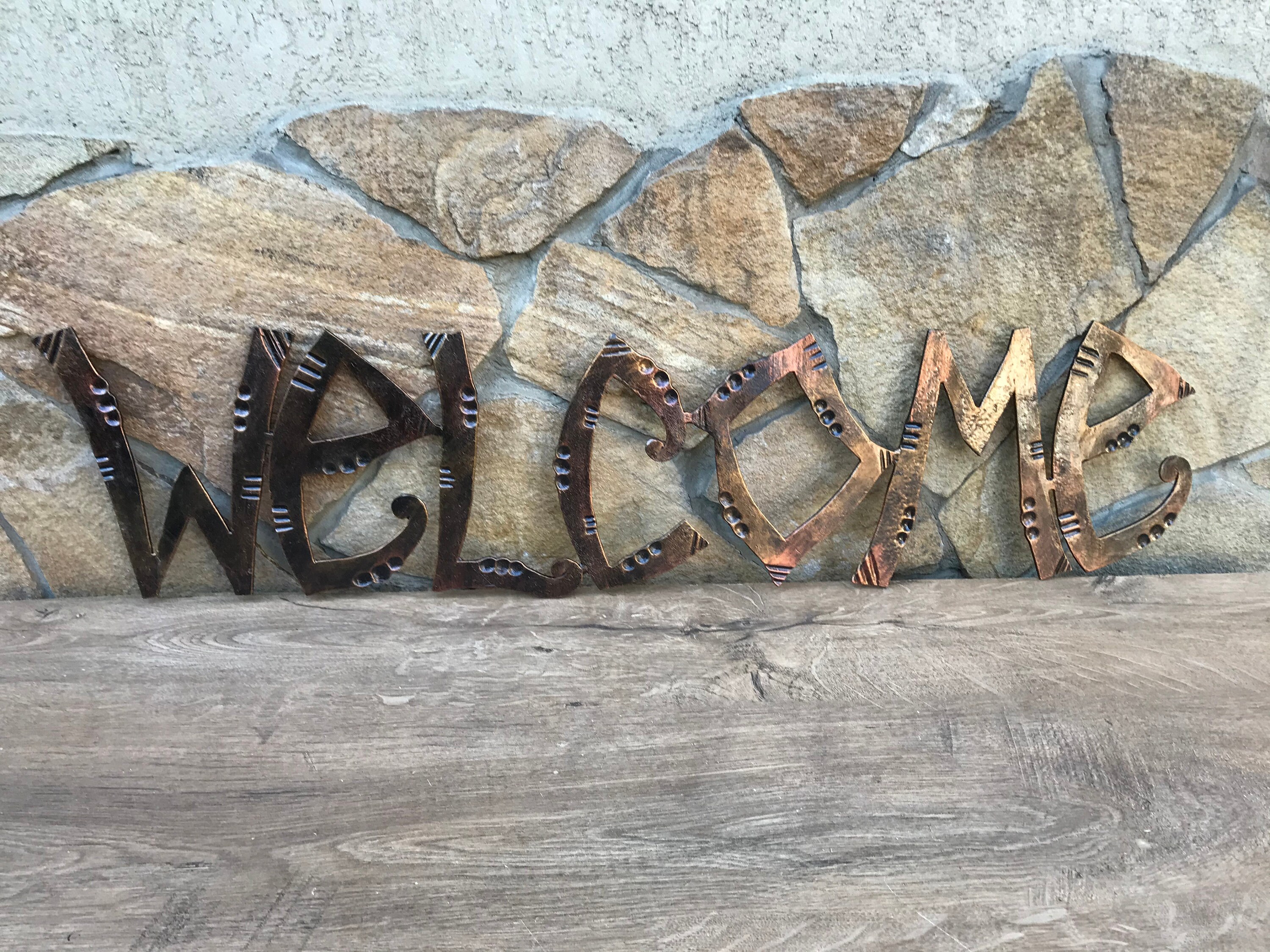 Metal Letters Hand Forged Letters Monogram Family Name | Etsy