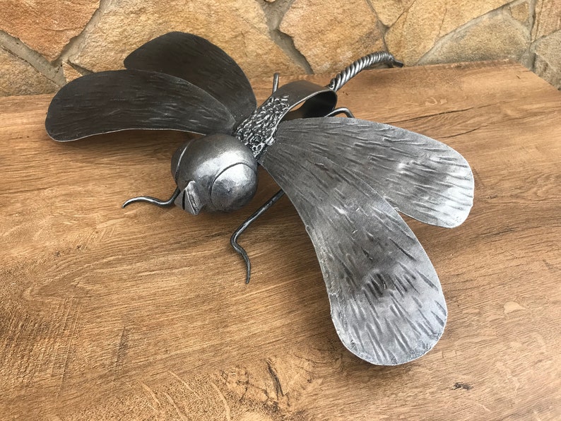 Hand Forged Dragonfly Dragonfly Iron Gift Iron Anniversary | Etsy