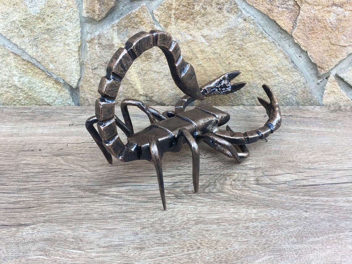Scorpion Hand Forged Scorpion Scorpion Figurine Arachnid | Etsy