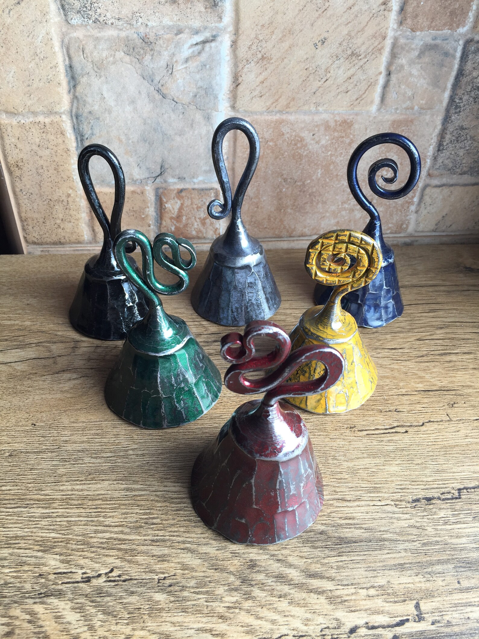 A Set of 6 Bells Iron Bell Hand Forged Bell Wrought Iron - Etsy