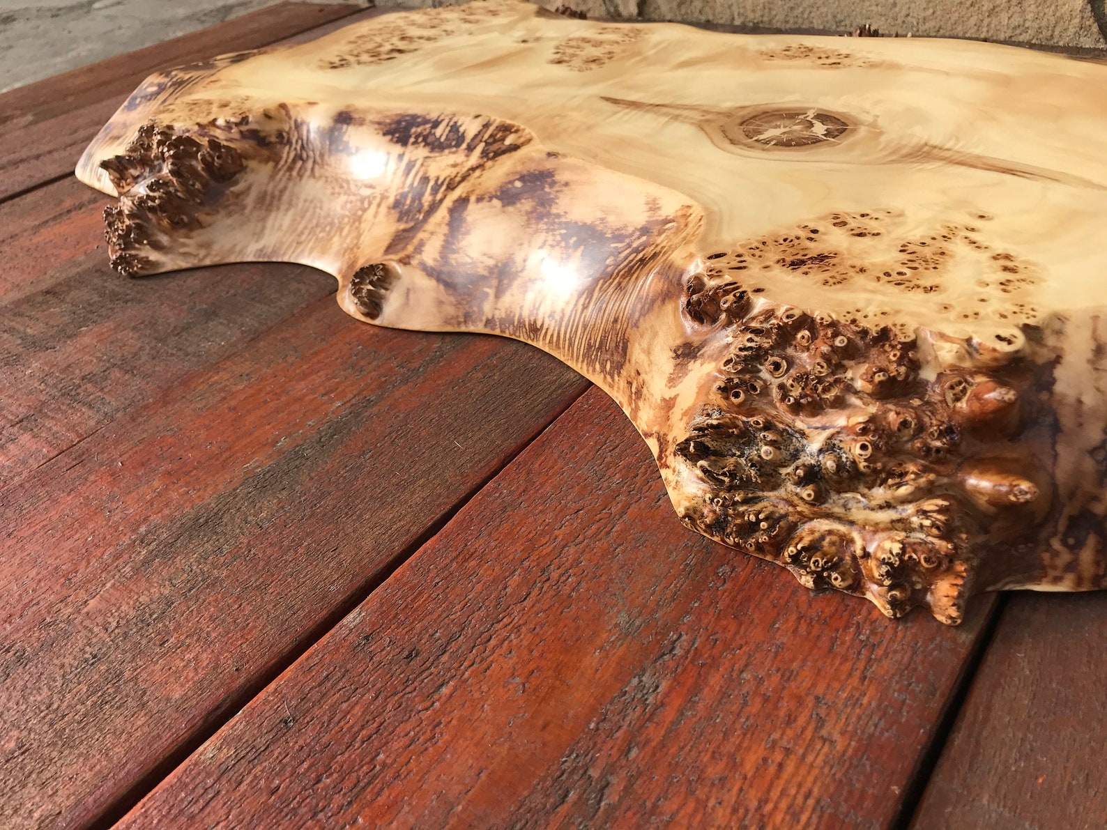 Bench Live Edge Garden Burl Natural Edge Slab Poplar - Etsy