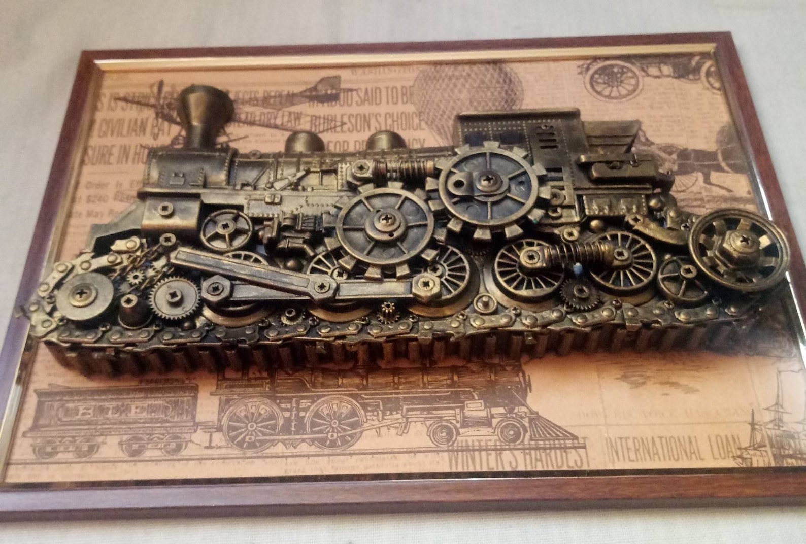 Steampunk painting steampunk train railroad railway gears | Etsy