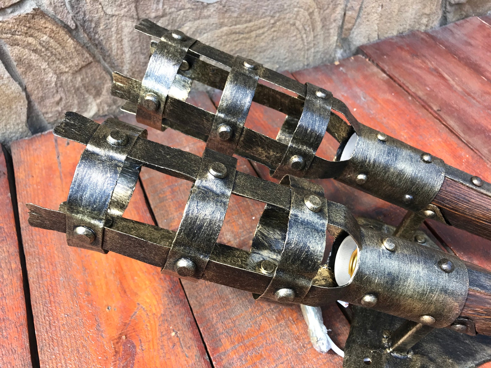 Sconce Hanging Sconces Rustic Wall Art Midcentury Lamp - Etsy