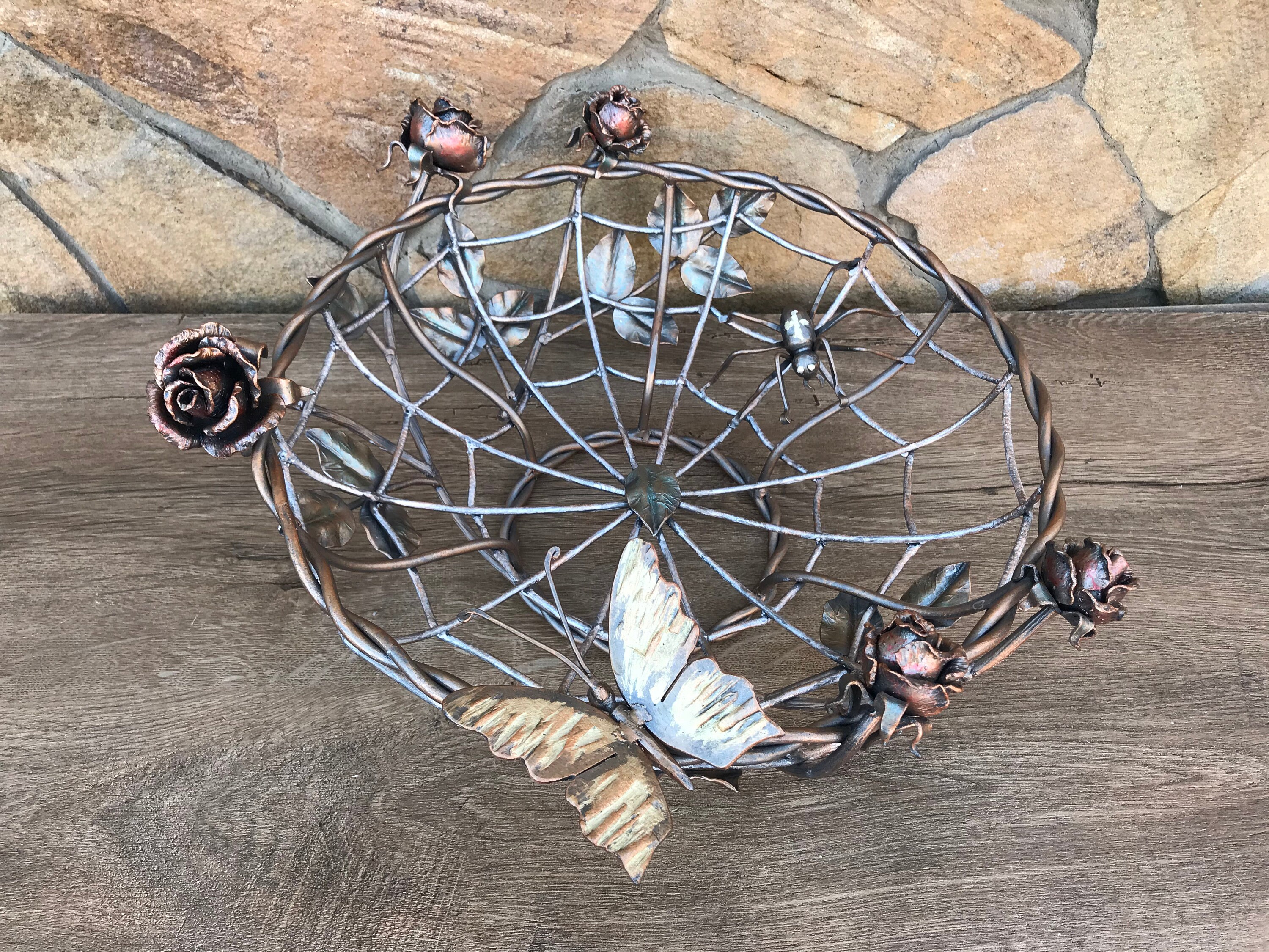 Forged Fruit Bowl, Metal Fruit Plate, Veggie Tray, Vegetable Tray ...