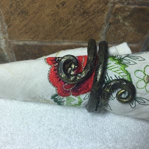 Napkin Rings, Hand Forged Napkin Rings, Kitchen Napkin, Iron ...