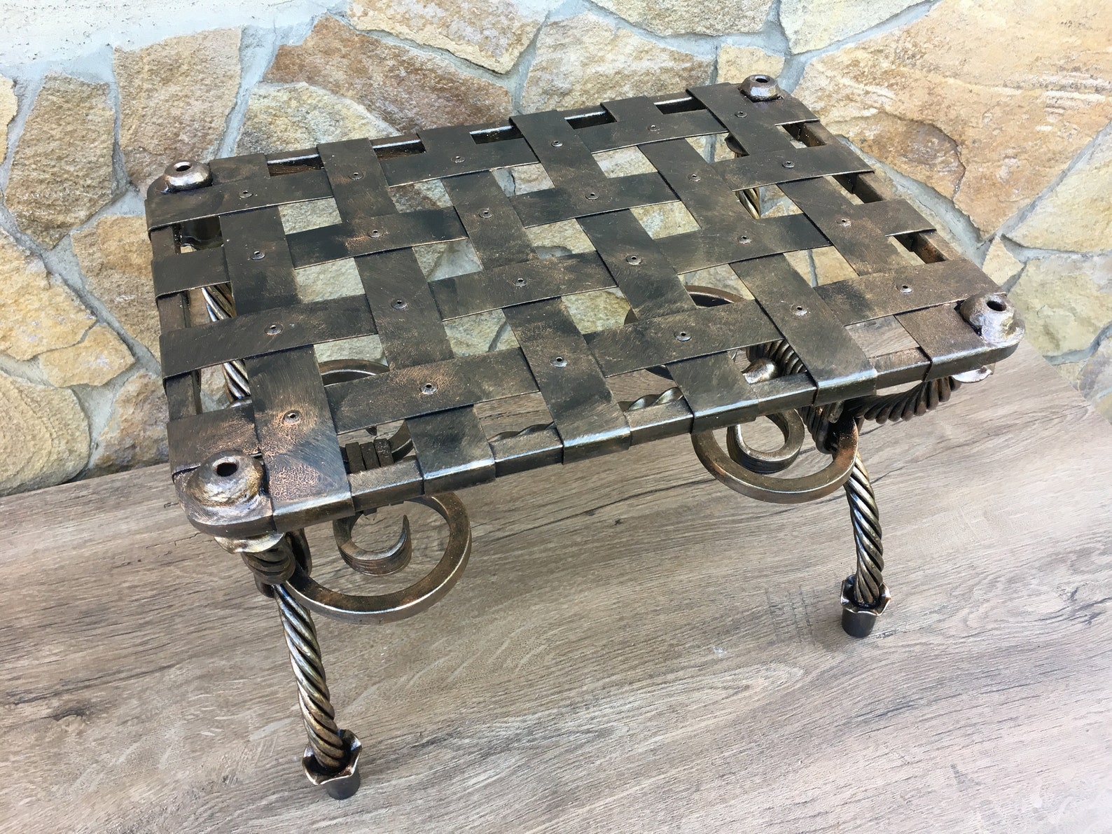 Hand Forged Chair Wrought Iron Chair Iron Stool Garden - Etsy