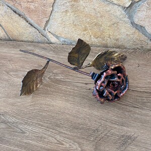 6th Anniversary Gift, Iron Anniversary, Metal Rose, Hand Forged Rose ...