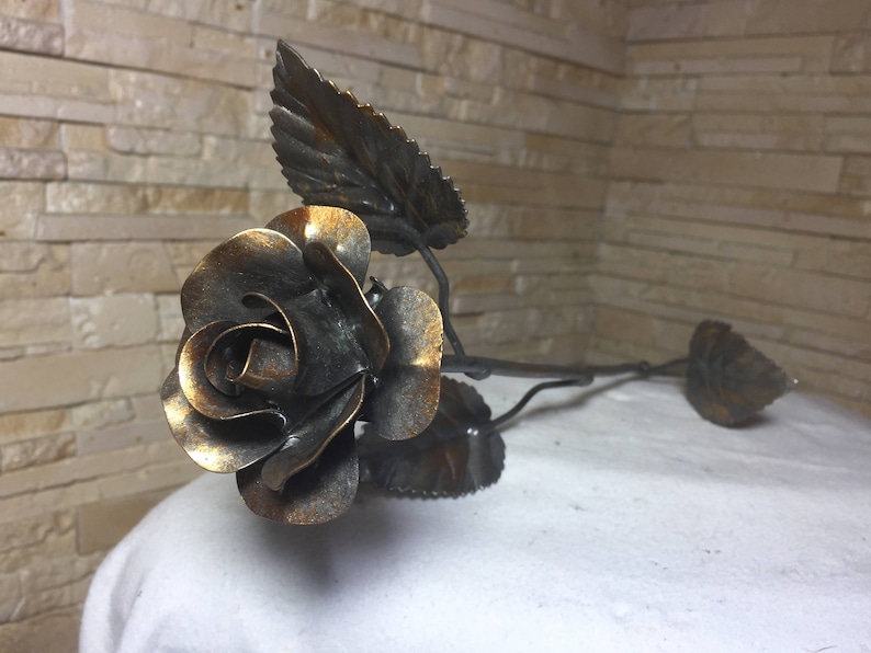 Iron rose steel rose metal rose hand forged rose wrought | Etsy