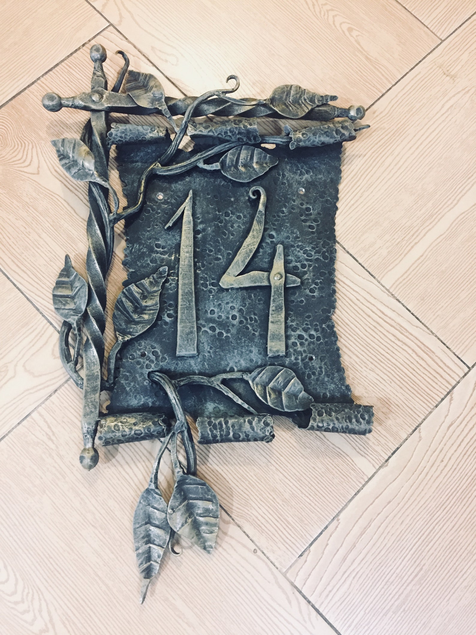 House Number Plaque, House Number Sign, Medieval, Rustic Plaque, Viking ...