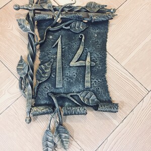House Number Plaque, House Number Sign, Medieval, Rustic Plaque, Viking ...