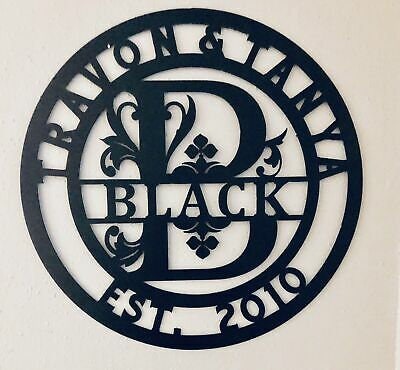 Metal Monogram Sign, Metal Name Sign, Family Established, Door Hanger ...