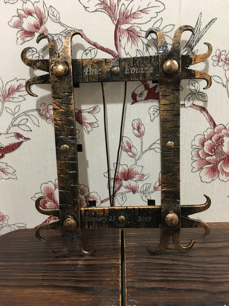 Hand forged photo frame 6 year anniversary gift iron | Etsy