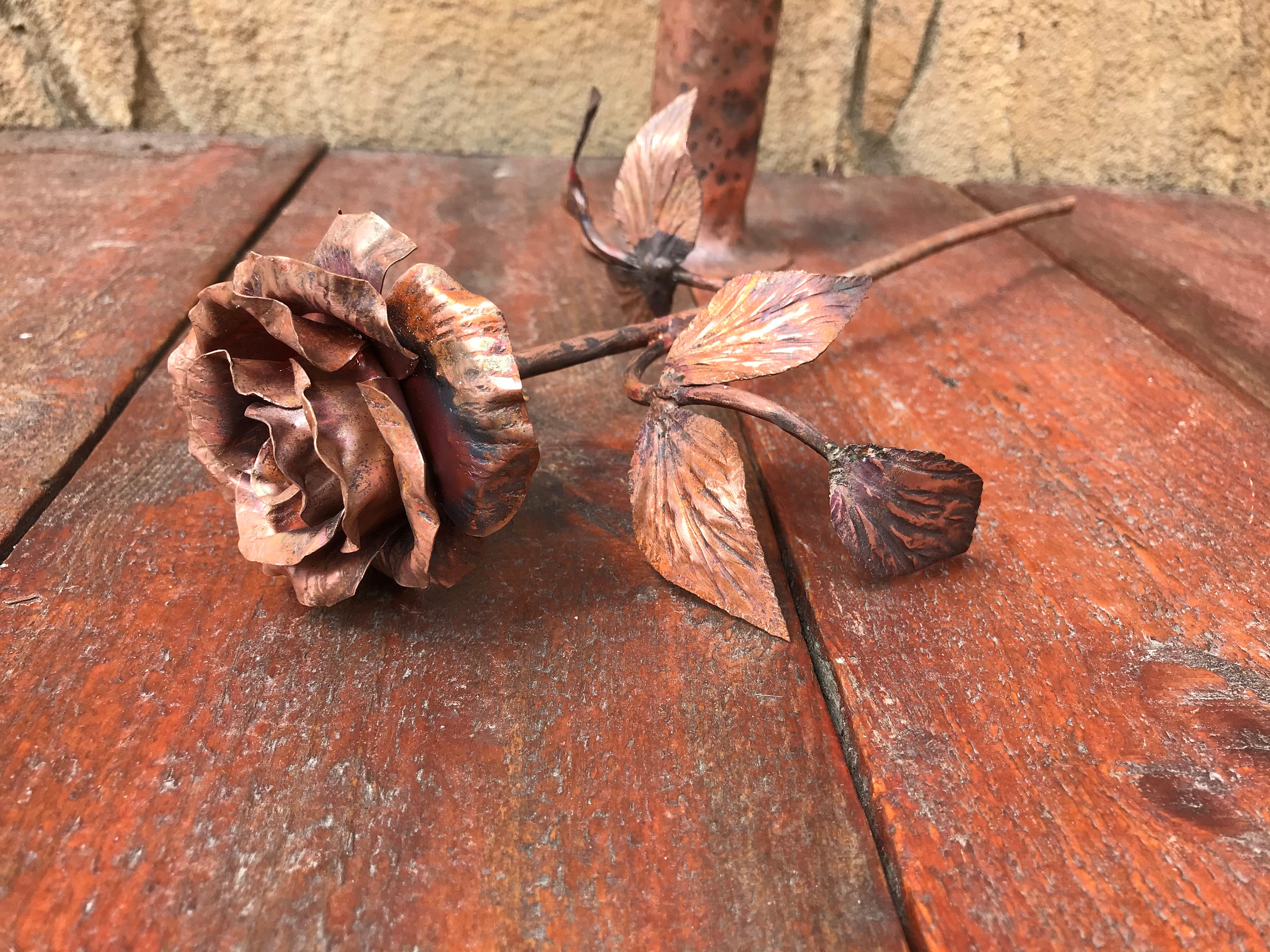 Rosa de cobre jarrón de cobre regalo de cobre aniversario | Etsy