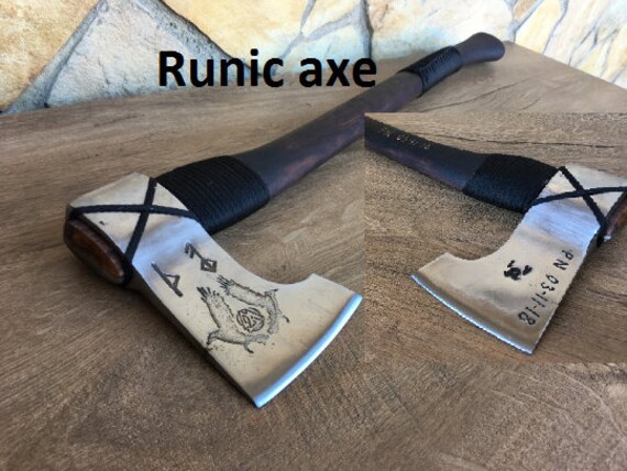 Runes Runic Axe Axe With Runes Personalized Runes Viking - Etsy
