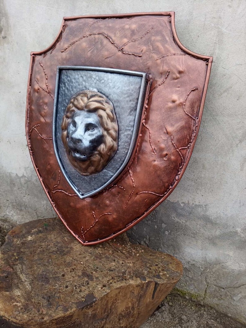 Wall Sconce Lion Shield Viking Shield Man Cave Sconce - Etsy