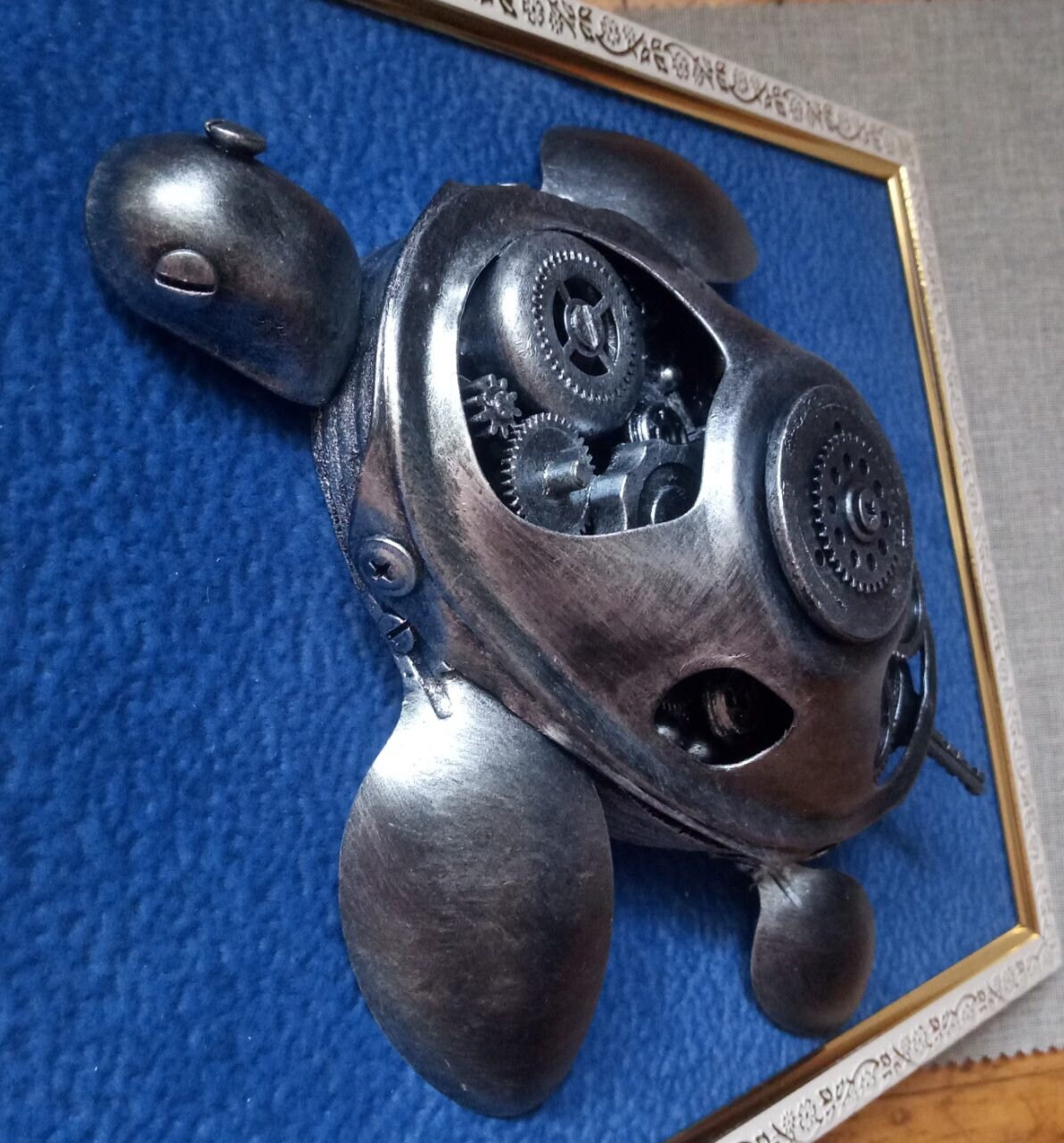 Steampunk turtle turtle industrial painting recycled | Etsy
