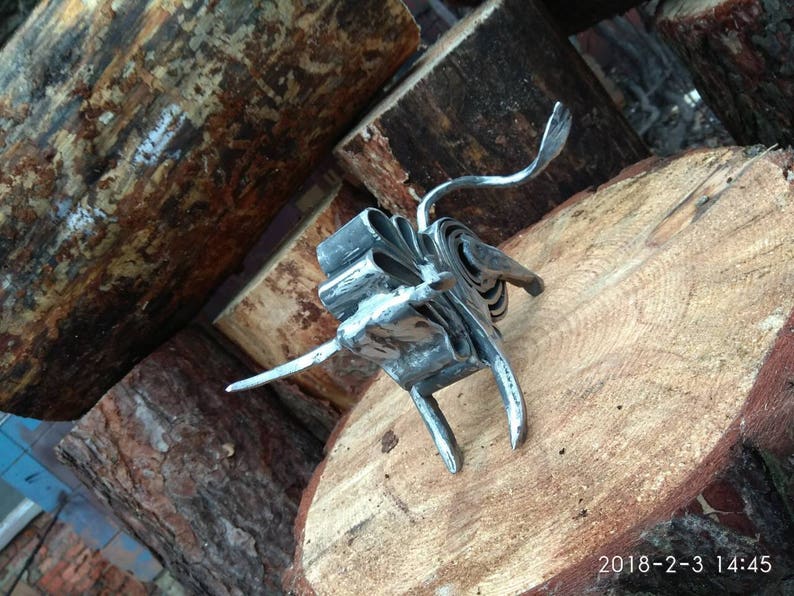 Hand Forged Bull Metal Bull Bull Sculpture Metal Artwork | Etsy