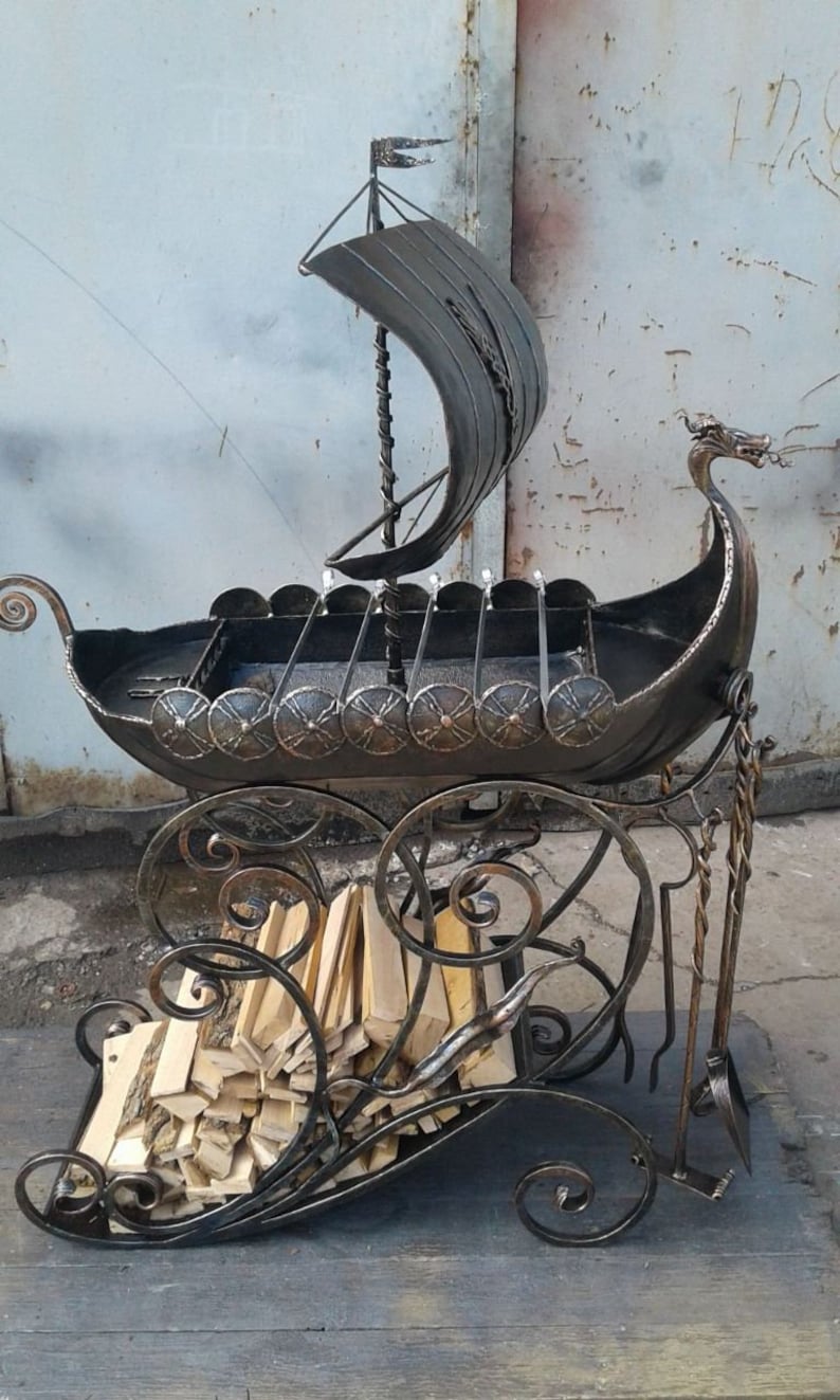 Brazier Viking Theme Grill Fire Pit BBQ Skewersiron - Etsy