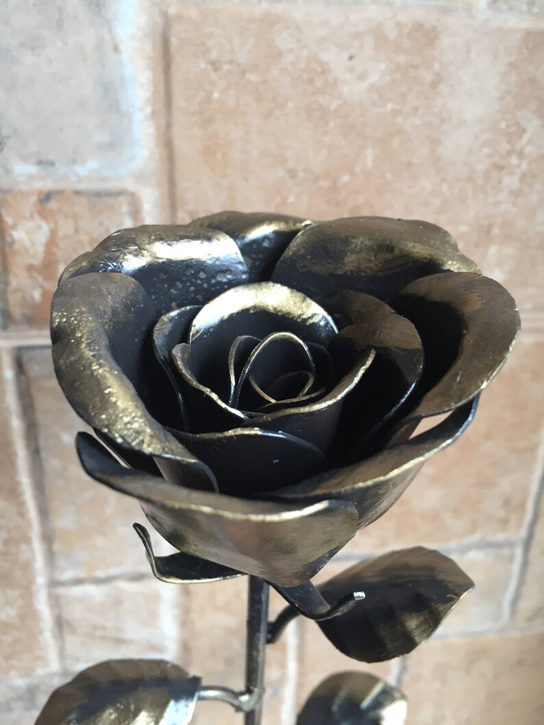 Iron Rose Steel Rose Metal Rose Forged Flower Metal - Etsy