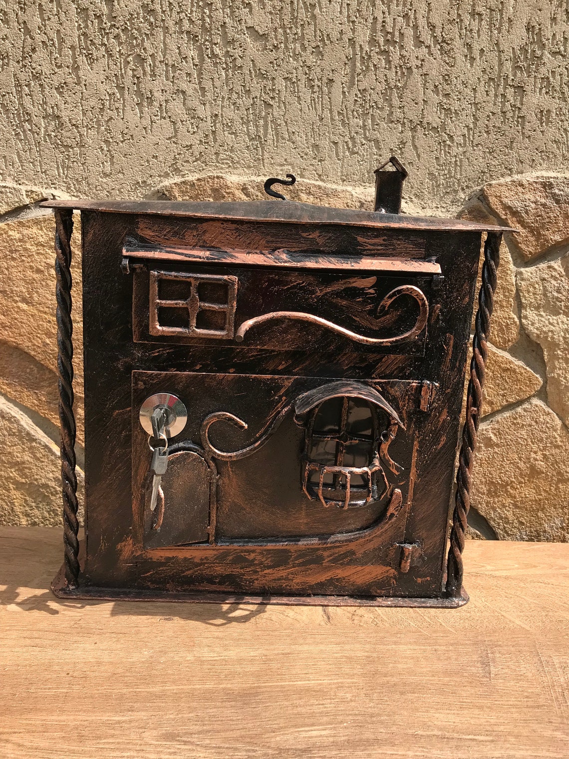 Post box forged metal drop box mail box letter box royal | Etsy