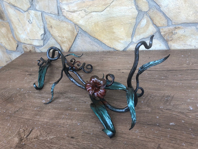 Metal Flower Iron Flower Hand Forged Flower Flower Decor - Etsy