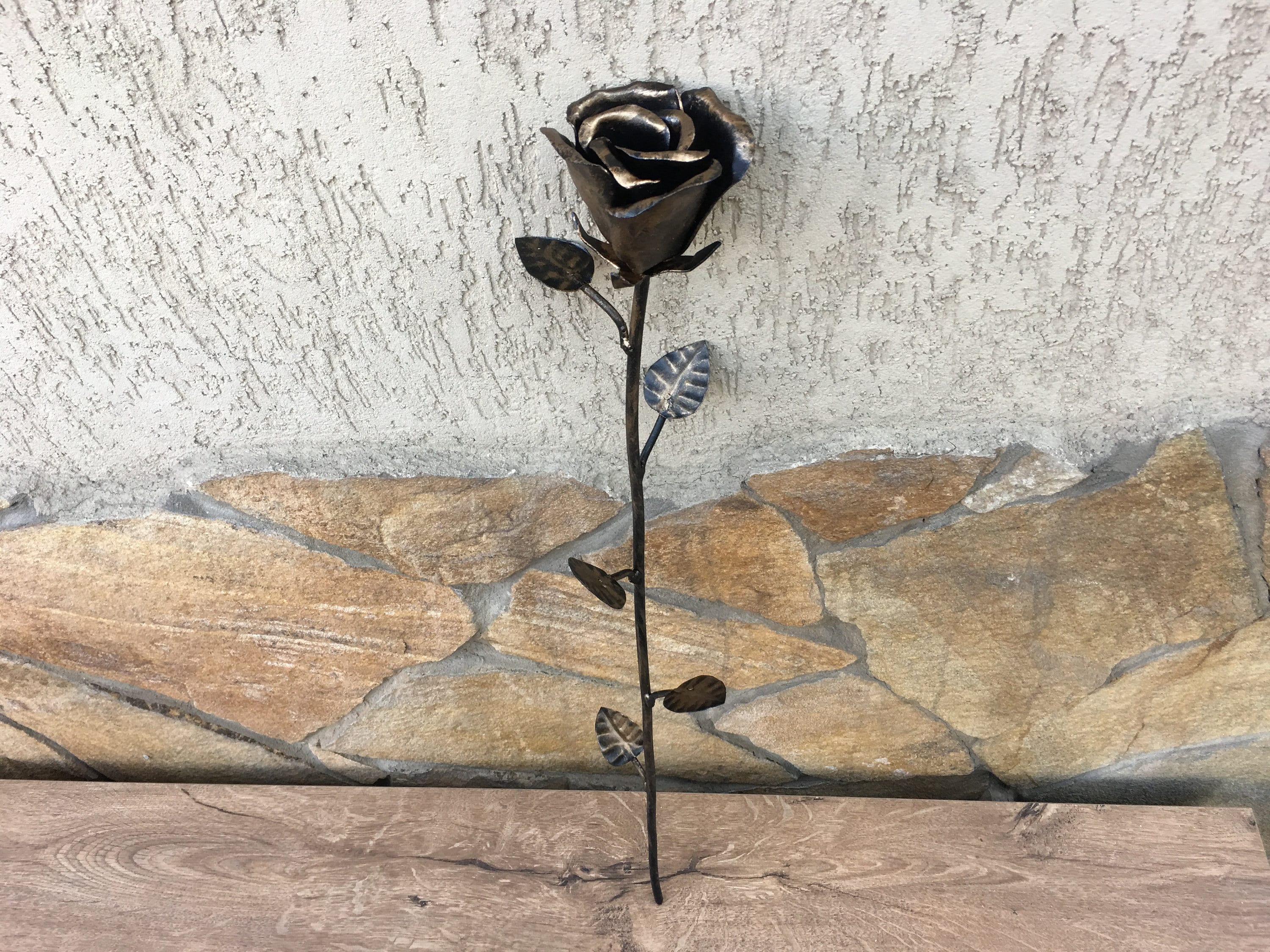 Iron rose steel rose metal rose forged flower metal | Etsy