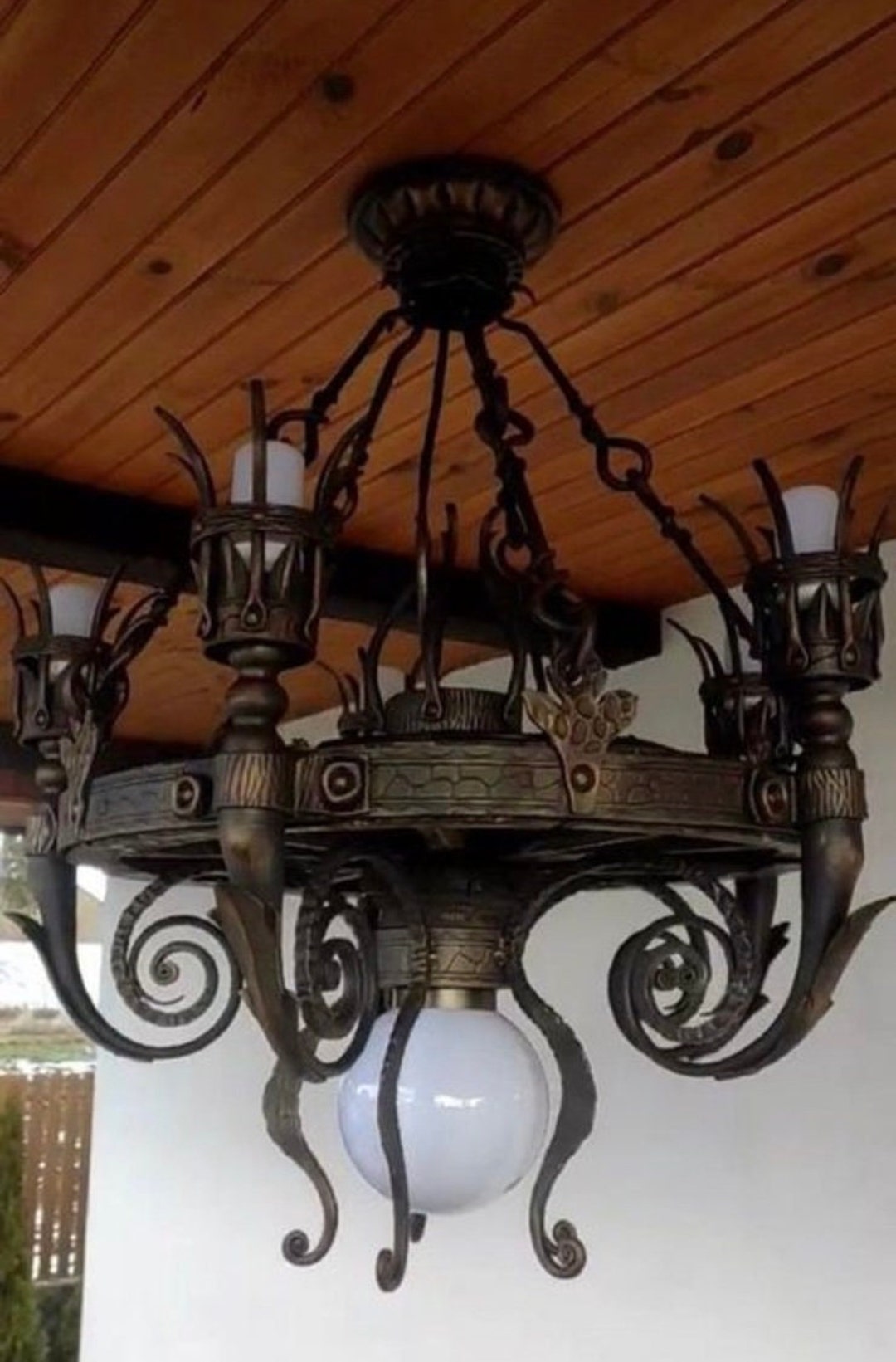 Chandelier, Ceiling Lamp, Medieval, Sconce, Castle, Viking, Middle Ages ...