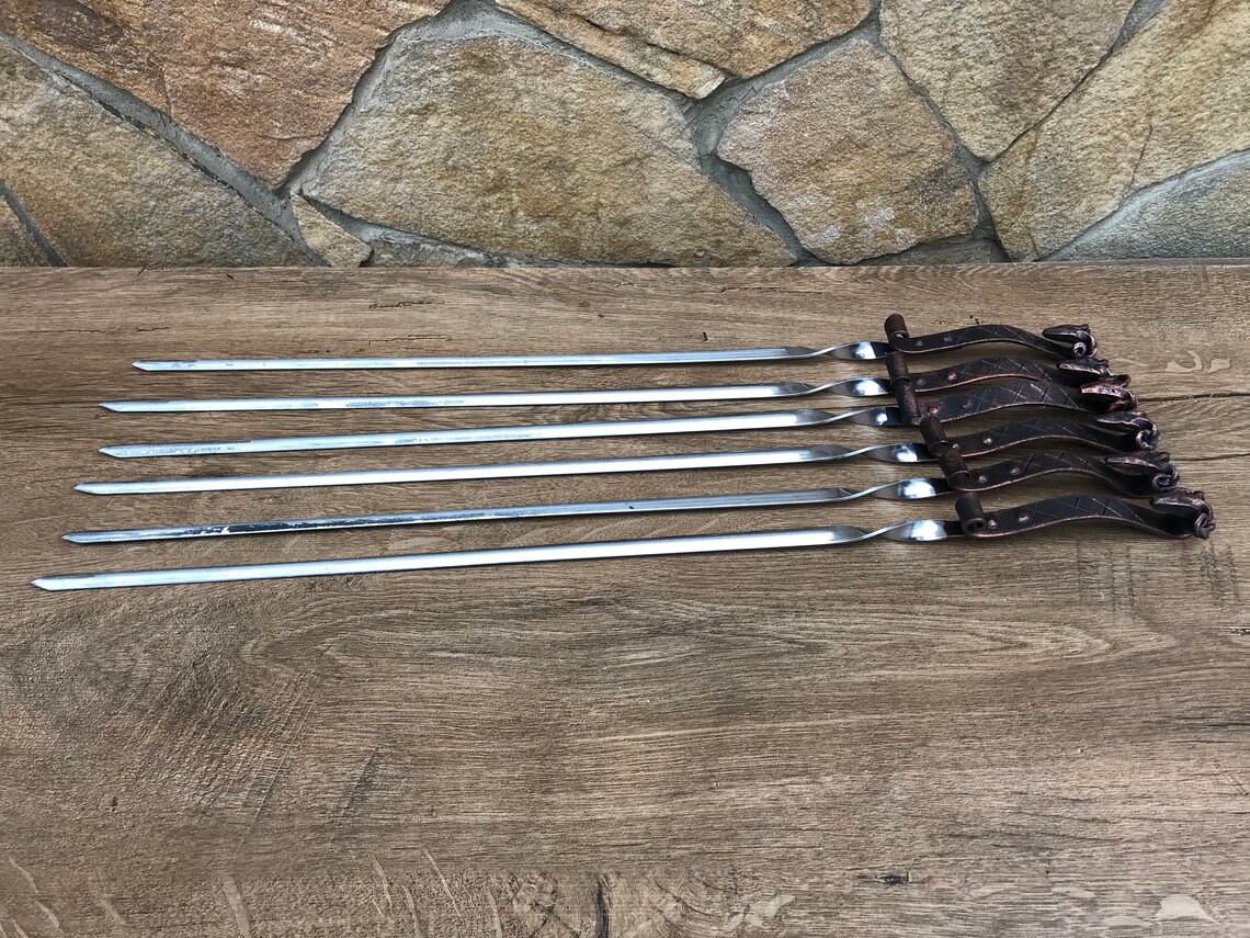 Skewers for grilling hand forged skewers stainless steel | Etsy