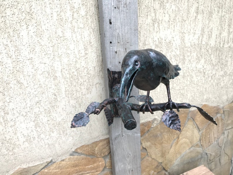 Crow, Iron Crow, Metal Sculpture, Metal Figurine, Art Object, Hand ...