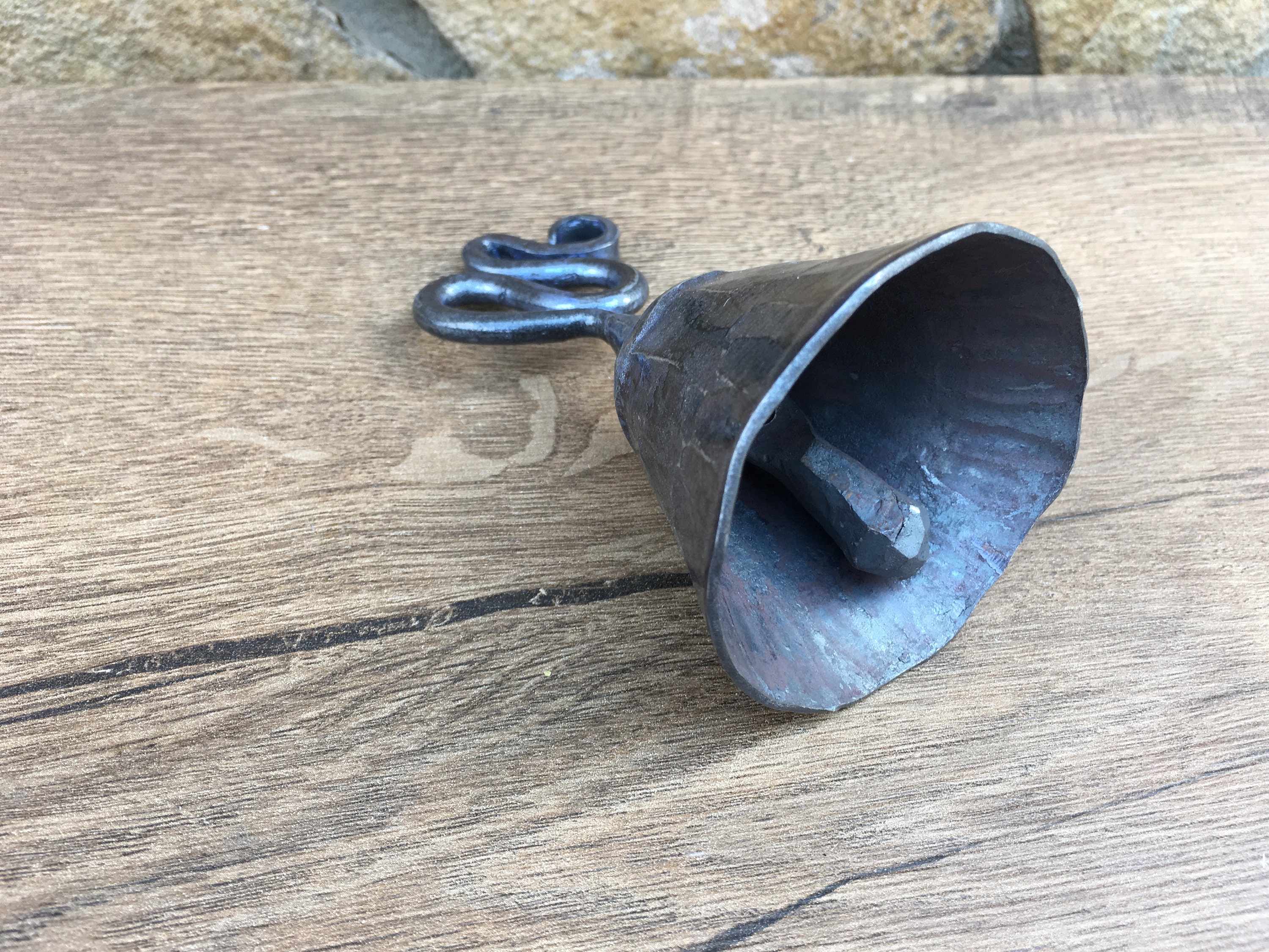 Hand forged bell wrought iron bell handmade bell metal art | Etsy