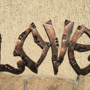 Hand Forged Letters, Iron Letters, Word Cutout, Last Name Sign, Wedding ...