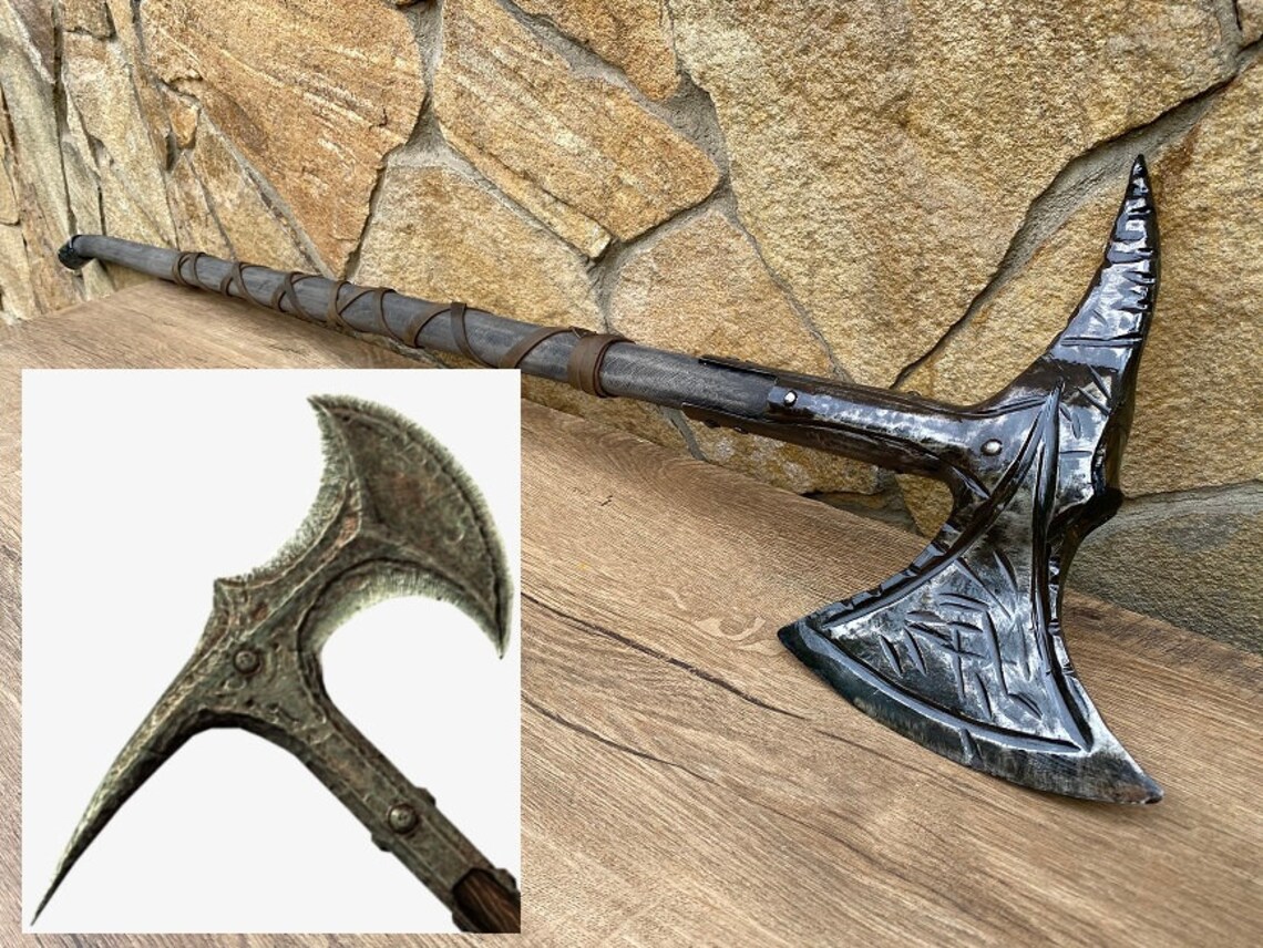 Skyrim axe The Elder Scrolls Iron Battleaxe battle axe | Etsy