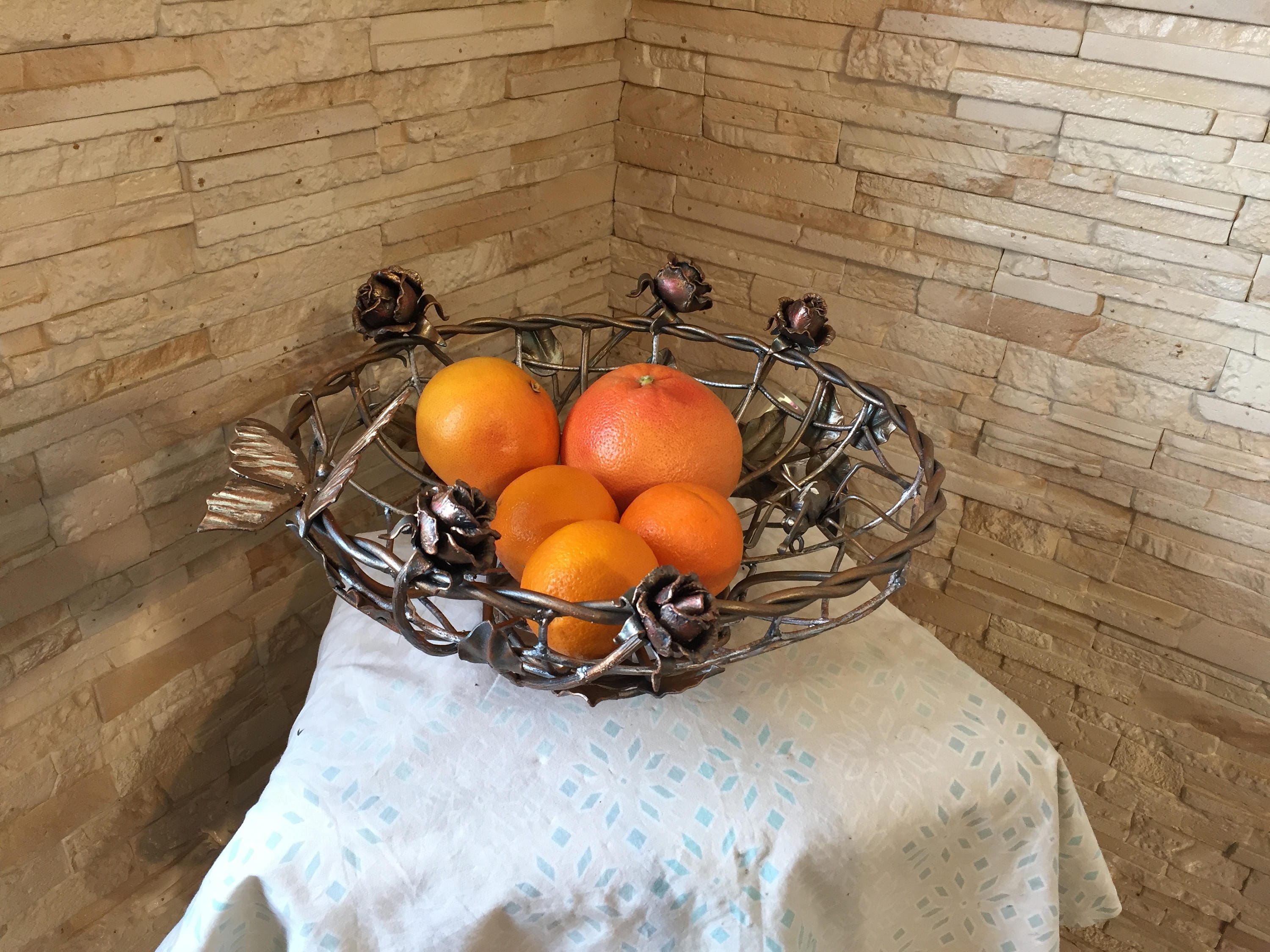 Forged fruit bowl metal fruit plate veggie tray vegetable | Etsy